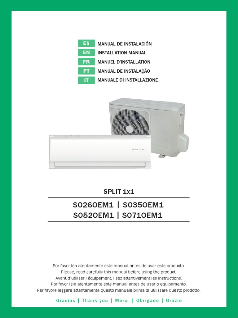 S026OEM1 - S035OEM1 S052OEM1 - S071OEM1: SPLIT 1x1 | Descargar gratis PDF | Enchufes y tomas de ...