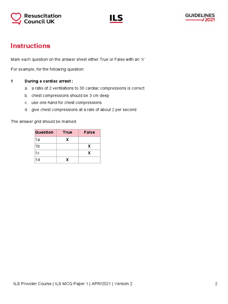 Ils MCQ Paper BTL | PDF | Cardiac Arrest | Cardiopulmonary Resuscitation
