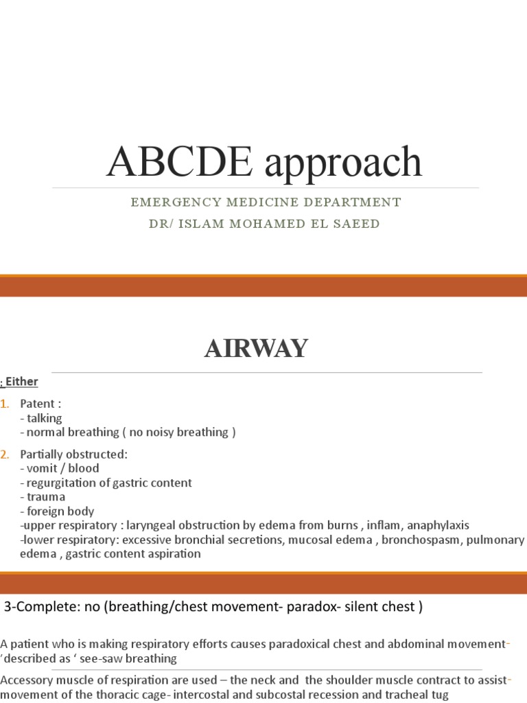 ABCDE Approach | PDF | Respiratory Tract | Respiratory System