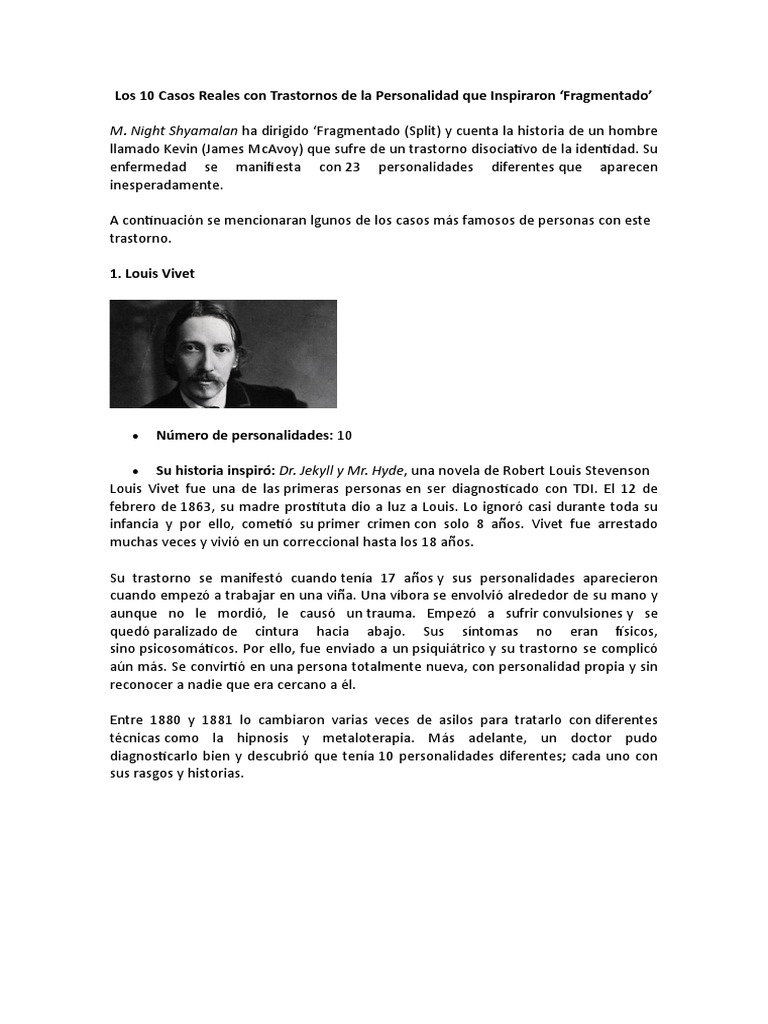 10 Casos Reales de Personalidad Múltiple | PDF