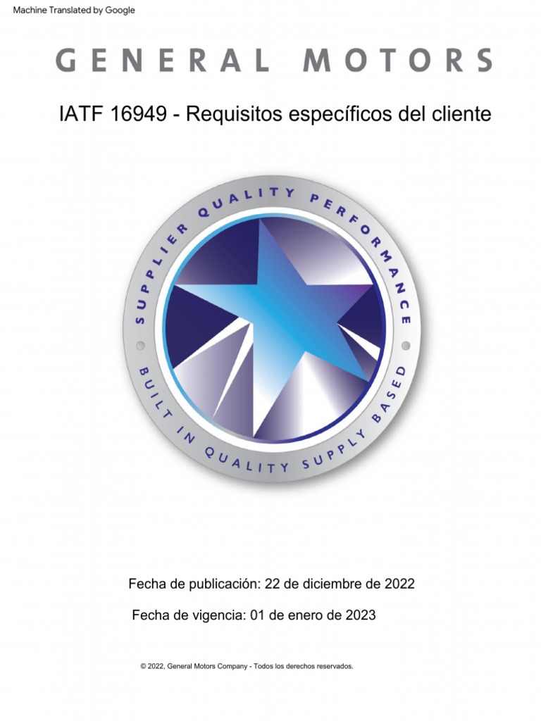 IATF 16949 GM CSR Jan 2023 | PDF | Auditoría | Gestión de la calidad