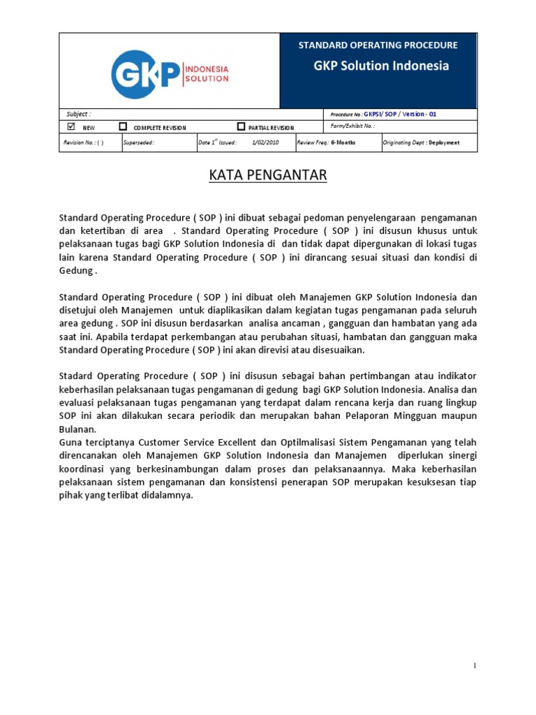 SOP GKP Solution Indonesia | PDF