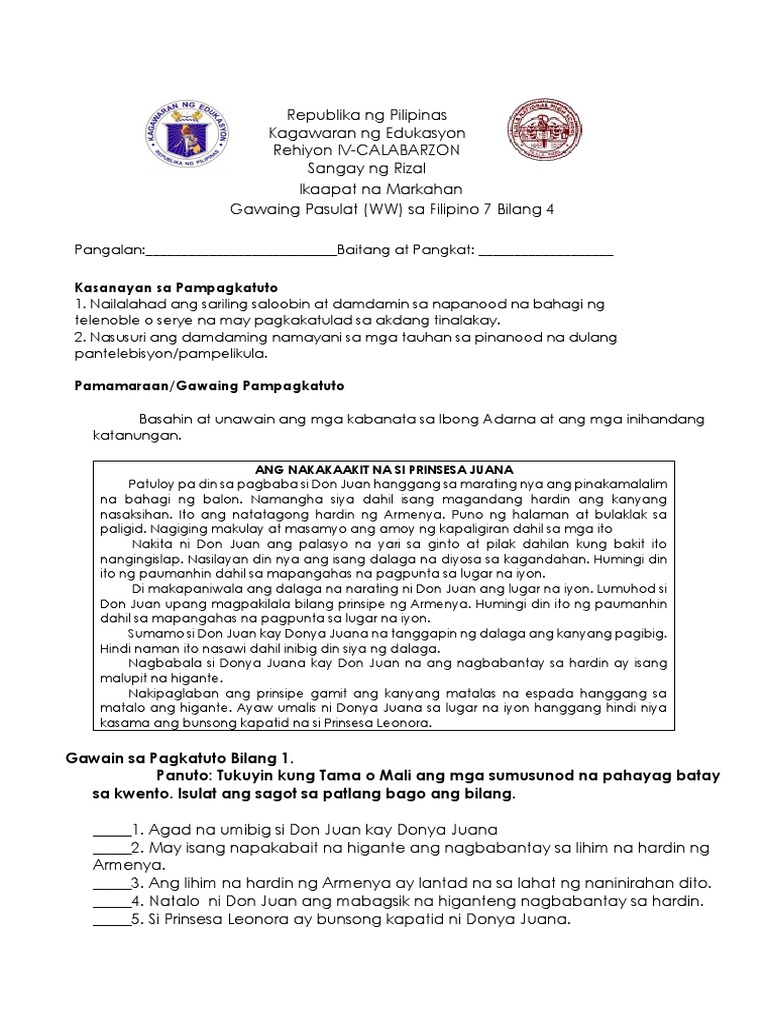 LAS WEEK 4 FIL 4th Quarter | PDF