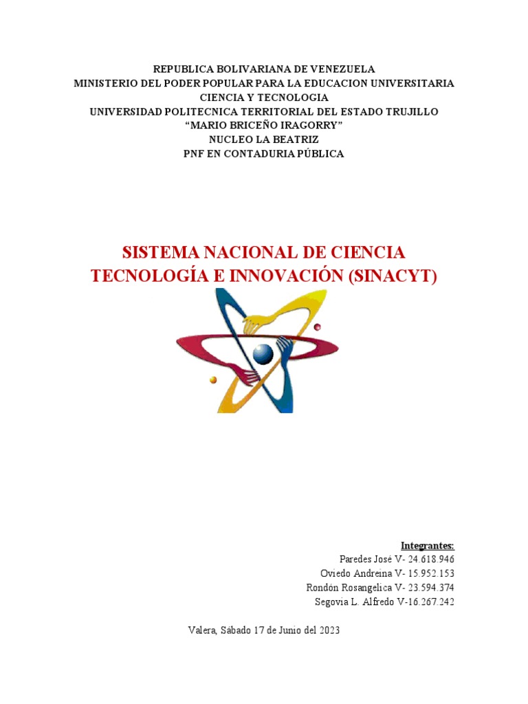 Unidad Iii Sistema Nacional de Ciencia y Tecnologia e Innovacion | PDF ... Unidad Iii Sistema Nacional de Ciencia y Tecnologia e Innovacion | PDF ...