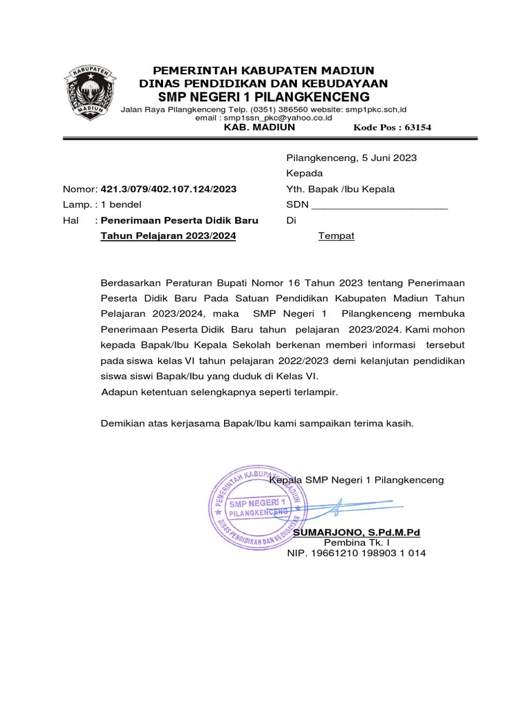 Edaran PPDB 2023 | PDF