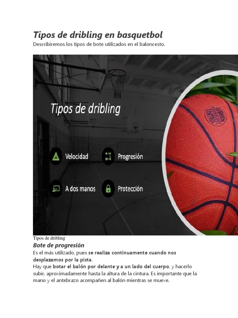 Tipos de Dribling en Basquetbol | PDF