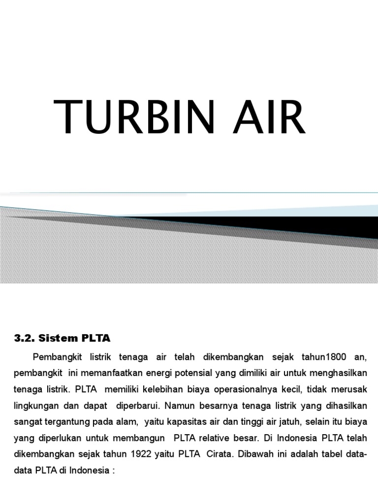 Data dan Prinsip Kerja PLTA di Indonesia | PDF | Olahraga & Rekreasi ...