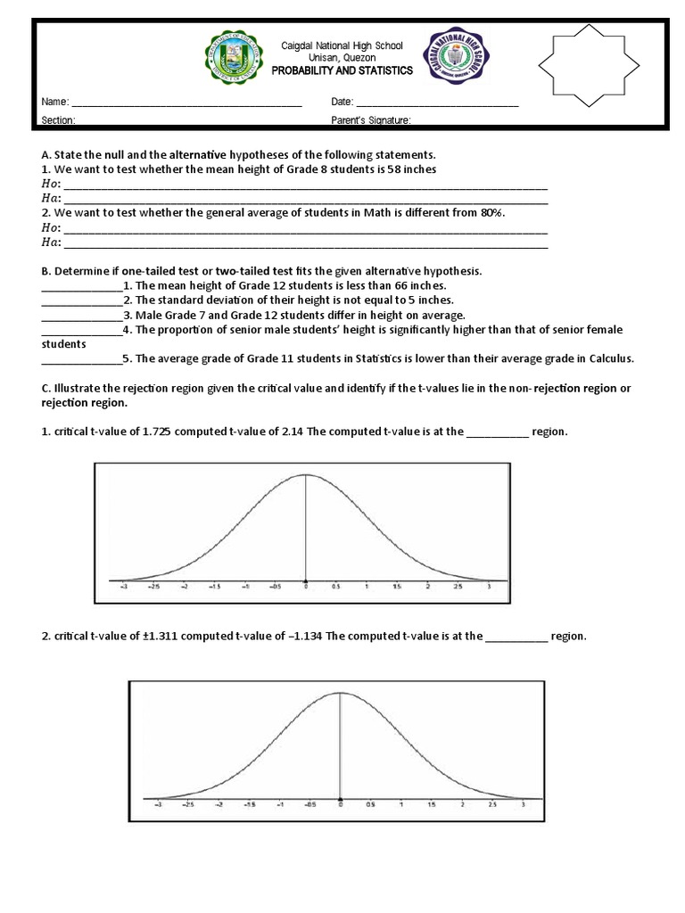 ACTIVITY SHEET STATS WEEK 1 Q4 | PDF