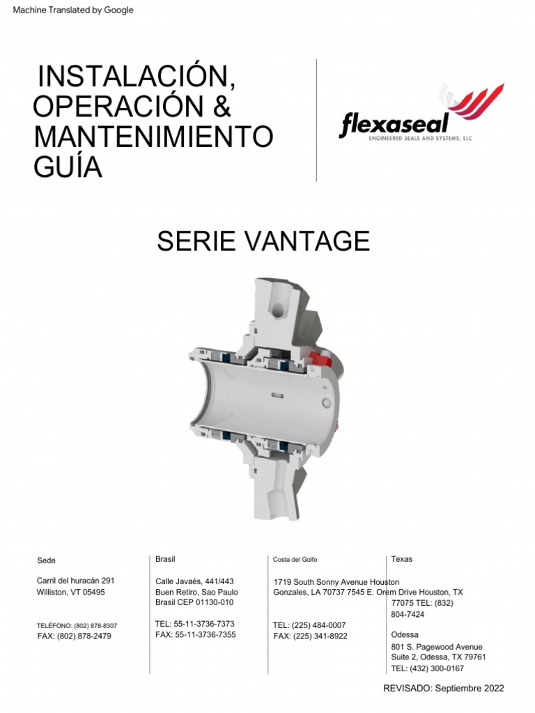 Vantage Series IOM | PDF | Rodamiento (Mecánico) | Bomba