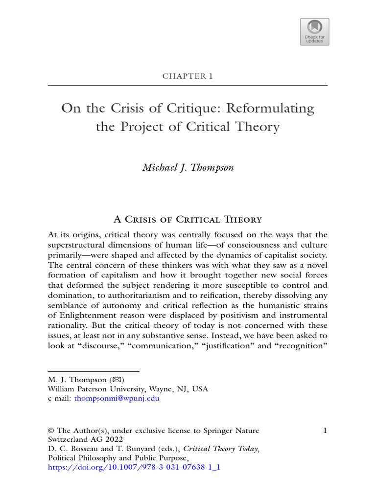 Crisis in Modern Critical Theory | PDF | Critical Theory | Capitalism