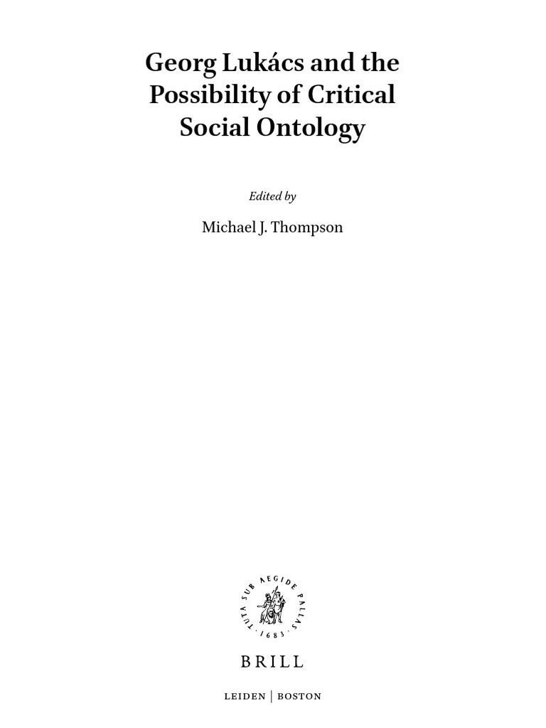 Michael J. Thompson - Georg Lukács and The Possibility of Critical ...