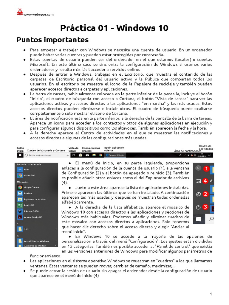 Práctica 01 - Introducción Windows | PDF | Microsoft Windows | Ventana (informática)