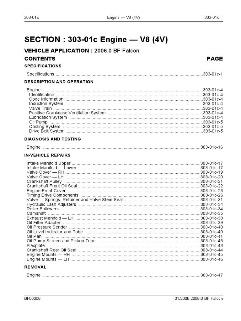 303-01c Engine - V8 (4V) | PDF | Internal Combustion Engine | Piston
