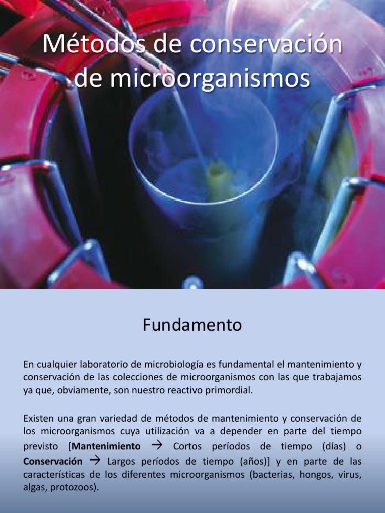 Métodos de Conservación de Microorganismos | PDF | Microorganismo | Biología Celular)
