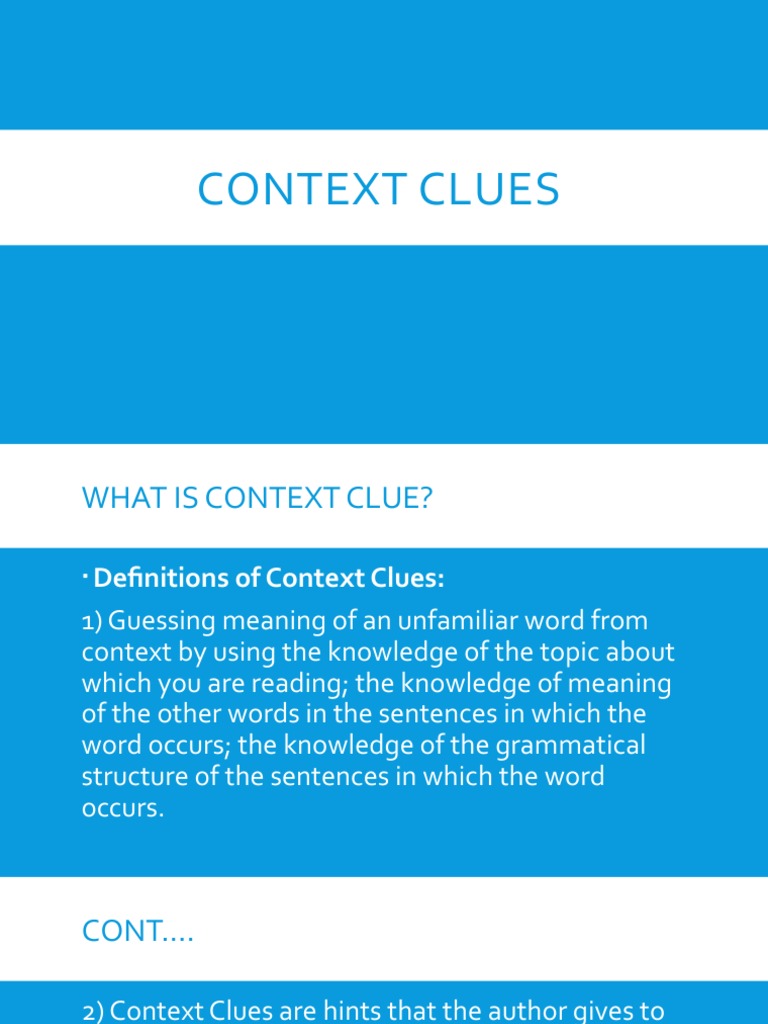 Understanding Context Clues in Reading | PDF | Ellipsis | Word
