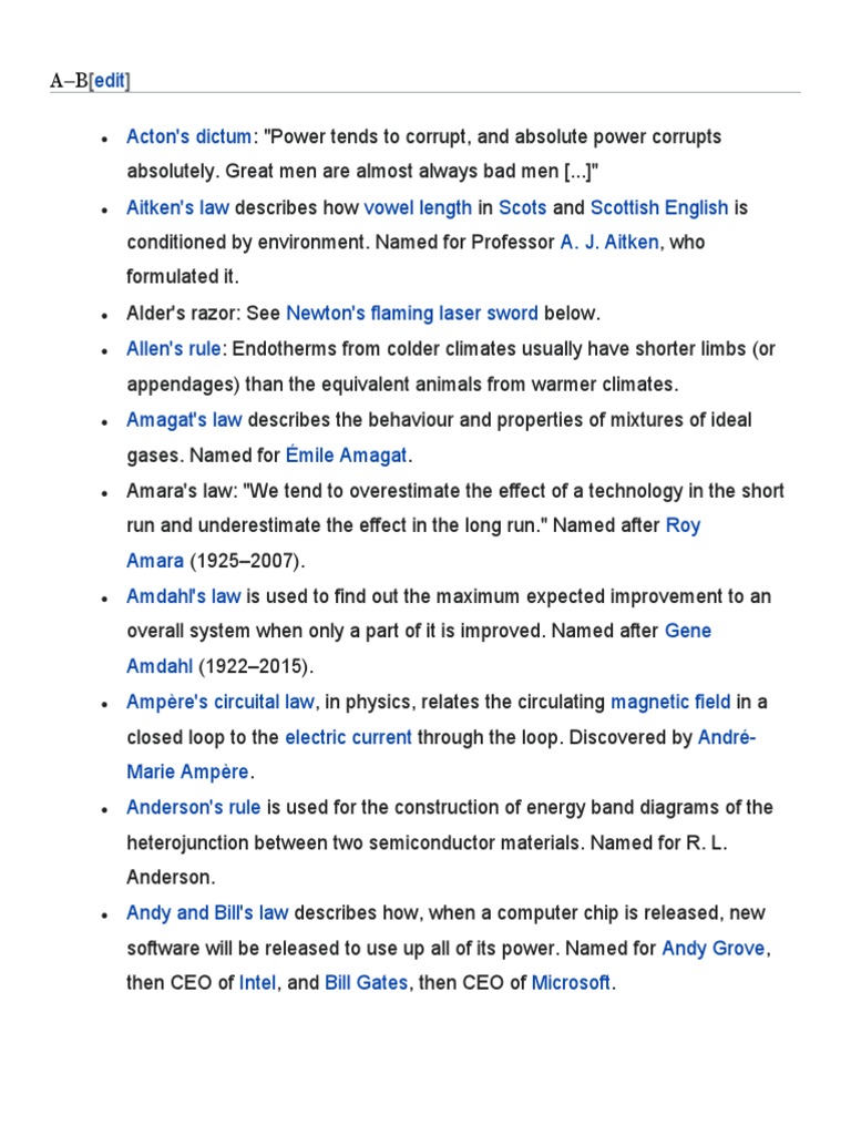 Eponymous Laws | PDF | Physics | Physical Sciences