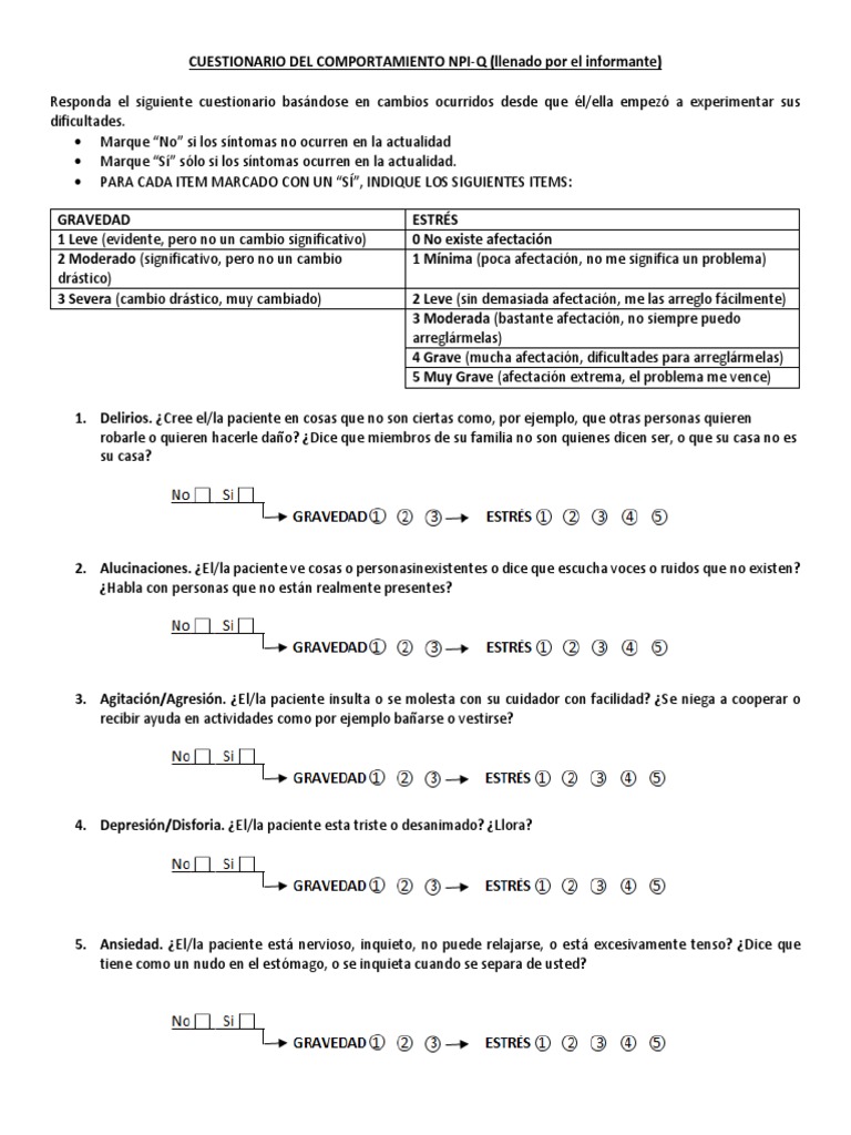 Npi Q | PDF | Psicología anormal | Causas de la muerte