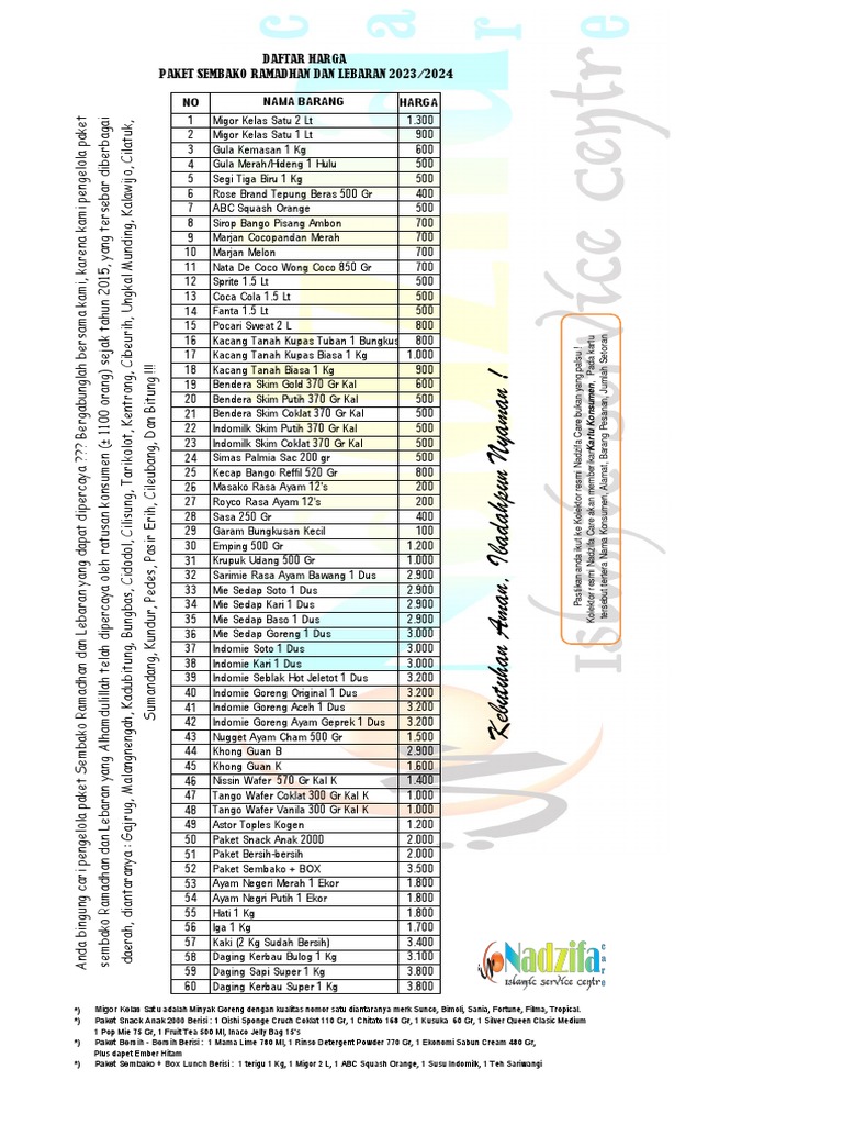 Katalog Paket Sembako 2023 - 2024 | PDF