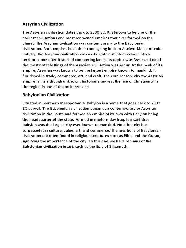 Assyrian Civilization | PDF