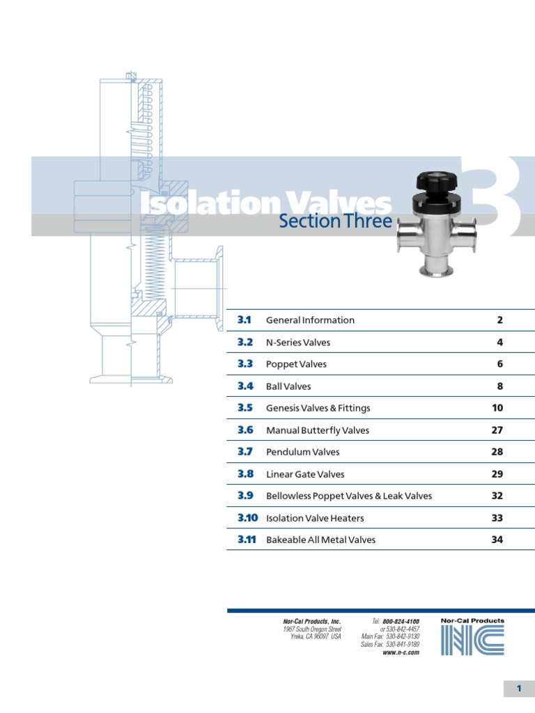 Nor Cal Isolation Valves 2 | PDF | Valve | Vacuum