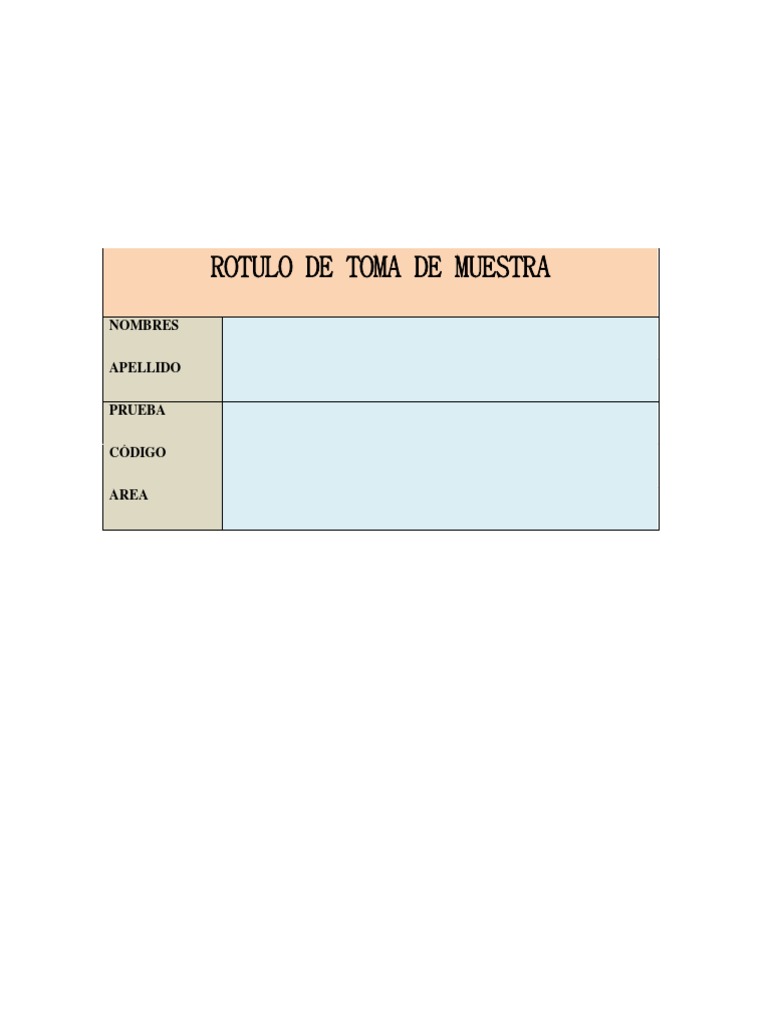 Rotulo de Toma de Muestra (2) | PDF