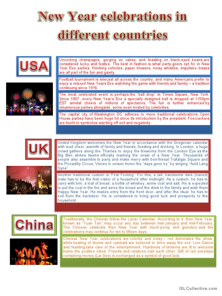 Global New Year Celebrations Explained | PDF | Traditions | Festival