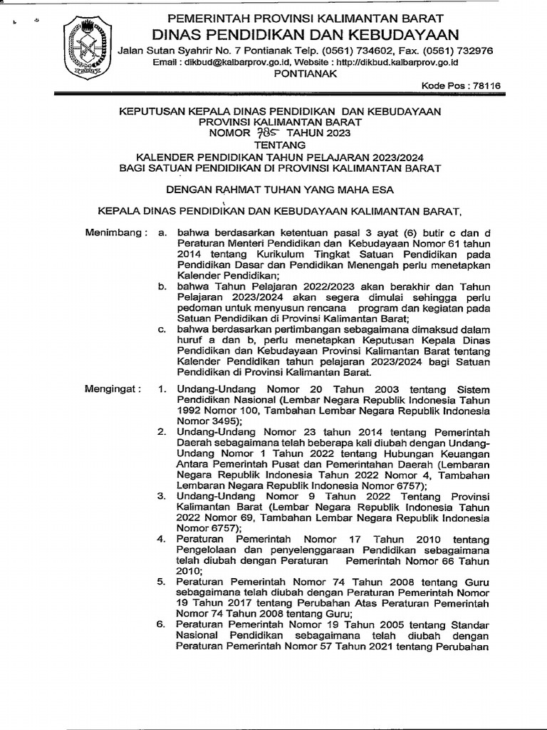 Kaldik TP 2023-2024 | PDF