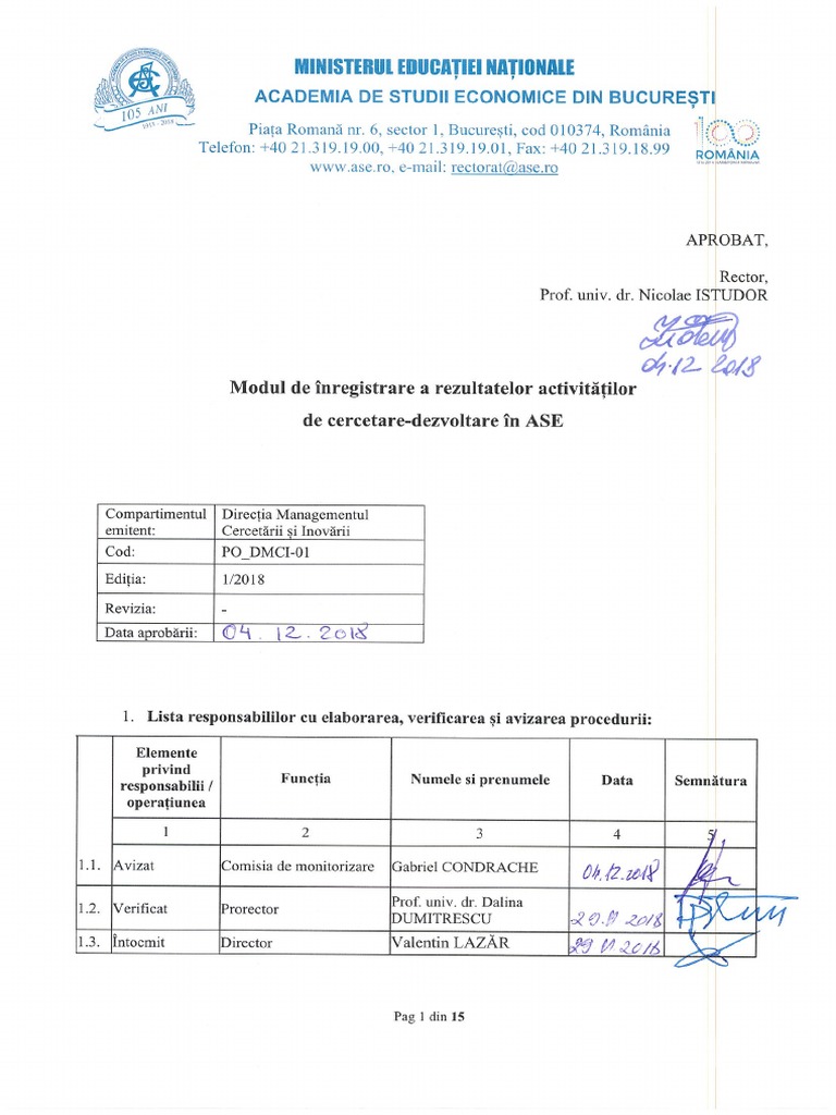 PO_DMCI-01 Modul de Înregistrare a Rezultatelor Activităților de ...