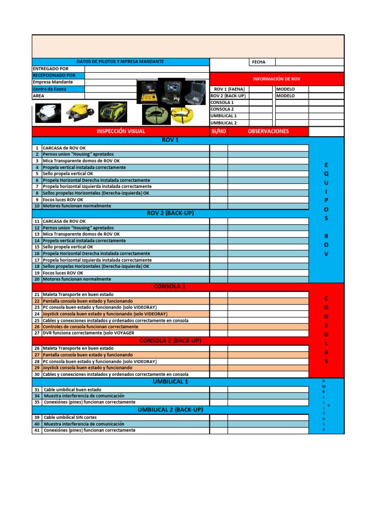 Check List Entrega de Rov | PDF