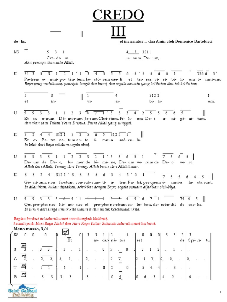 Lirik Lagu Credo III Katolik | PDF