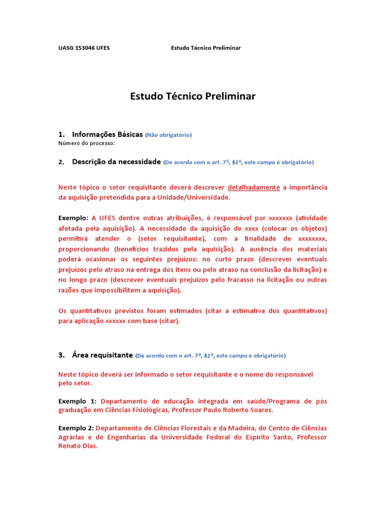 Estudo Tecnico Preliminar Etp - Art. 24 e Art 25 - Modelo 18 PRPPG | Download grátis PDF ...