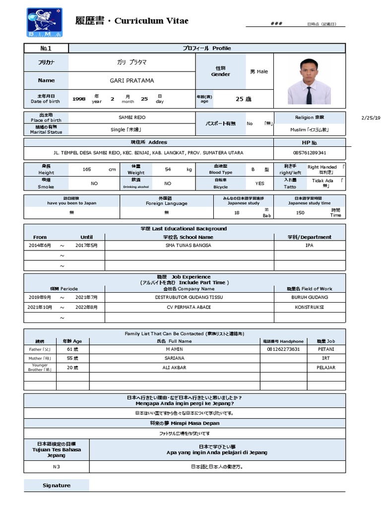 CV Arif Kurniawan | PDF