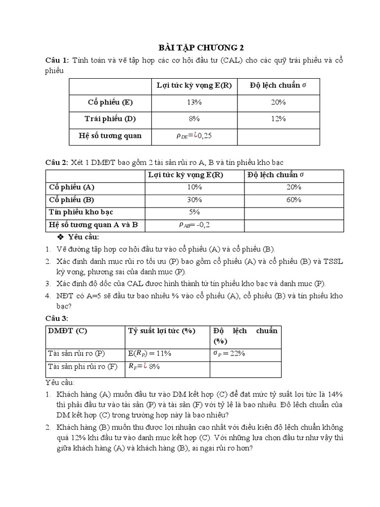 Bai Tap Chuong 2 | PDF