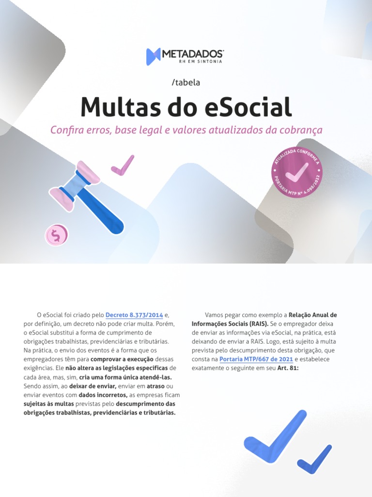 Tabela Multas Esocial - v2-1 | PDF