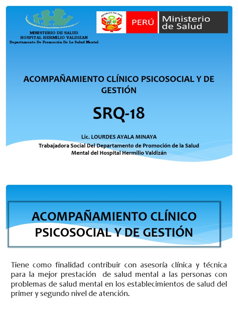 Tamizaje SRQ-18 | PDF | Ansiedad | Medicina CLINICA