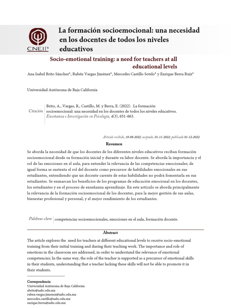 272-Article Text-942-2-10-20221201 | PDF | Enseñando | Las emociones