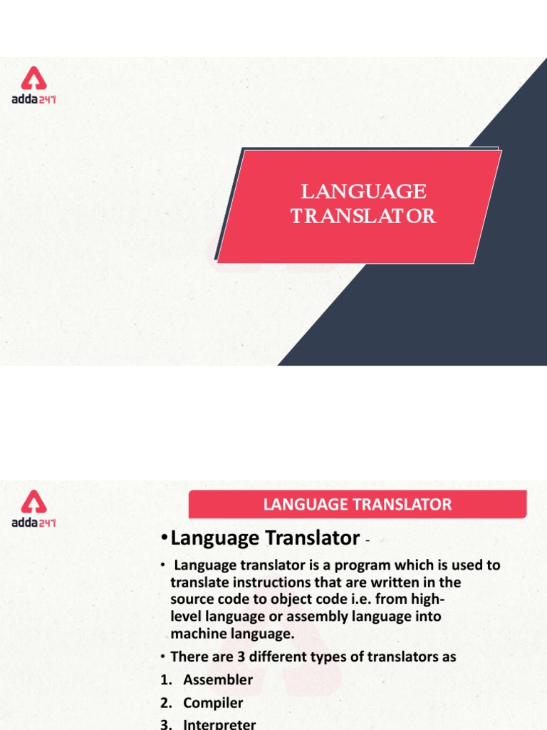 Types of Language Translators Explained | PDF