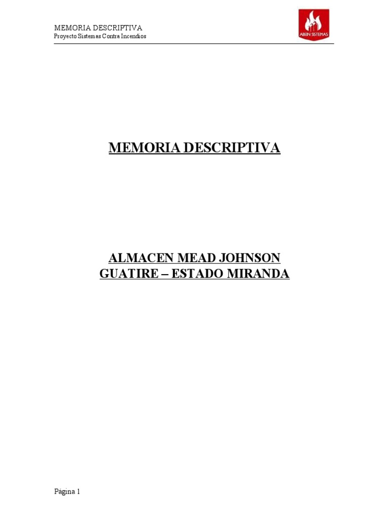 Memoria Descriptiva - Almacen Mead Johnson - Guatire. | PDF | Diodo emisor de luz | Altoparlante