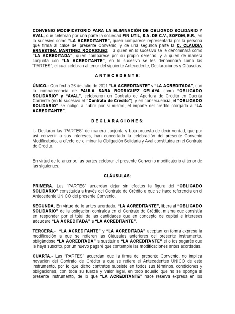 Convenio Modificatorio (4) | PDF | Justicia | Crimen y violencia