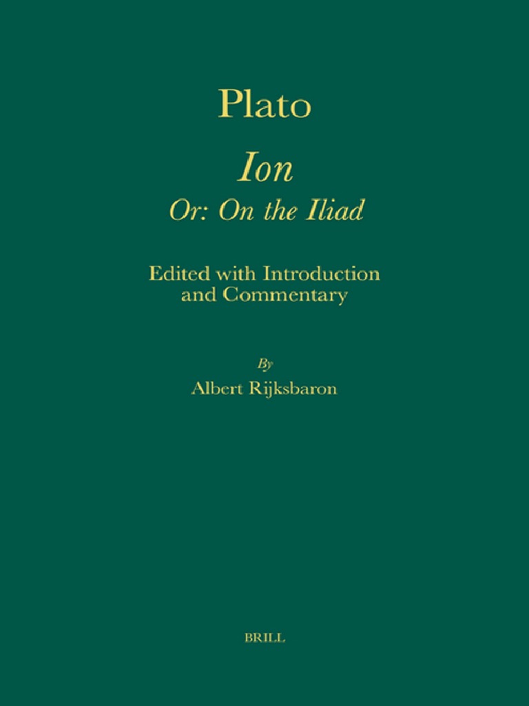Rijksbaron, A. - Plato Ion-BRILL (2007) | PDF | Plato | Socrates