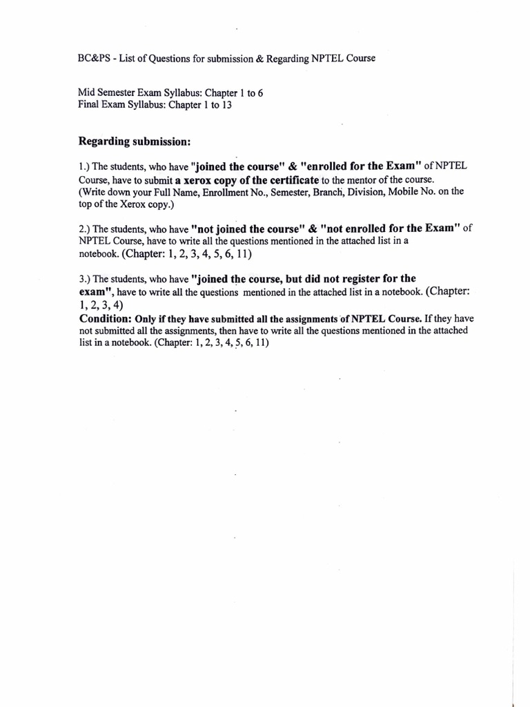 BCPS Question Bank | PDF