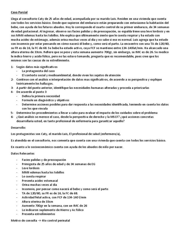 Caso Parcial | PDF | El embarazo | Parto
