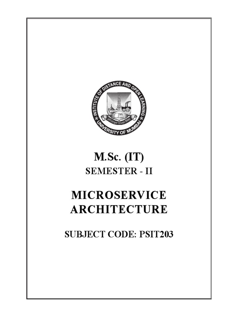 M.SC IT Microservice Architecture SUBJECT CODE PSIT203 Inside Pages ...