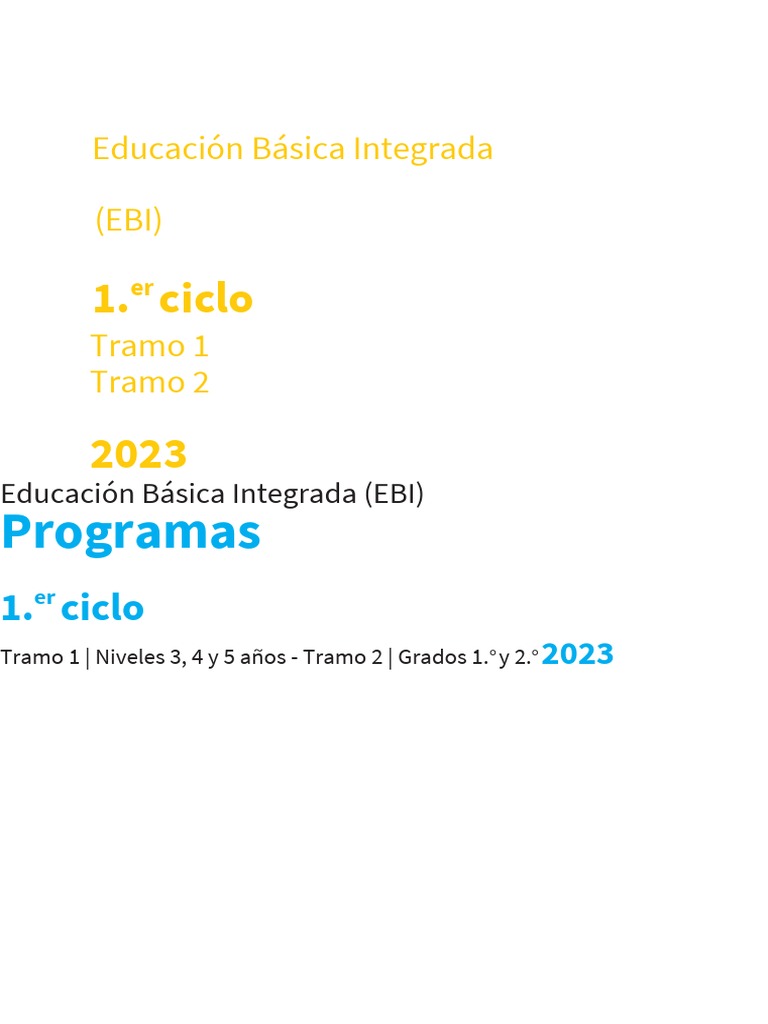 Compilación Programas 1er Ciclo | PDF | Pensamiento | Aprendizaje