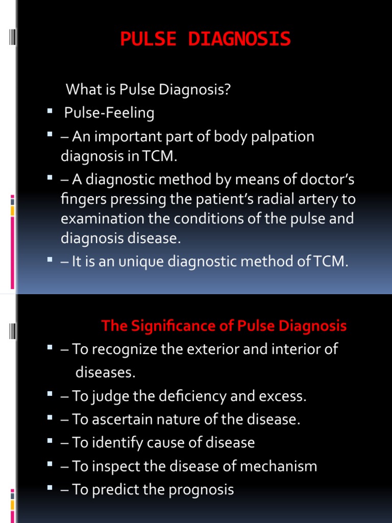 Pulse Diagnosis | PDF | Pulse | Traditional Chinese Medicine