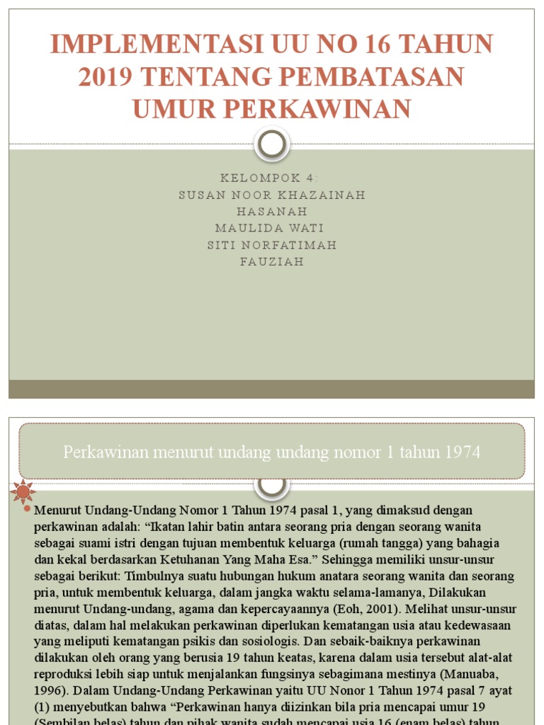 Implementasi UU No. 16 Tahun 2019 | PDF | Gaya Hidup