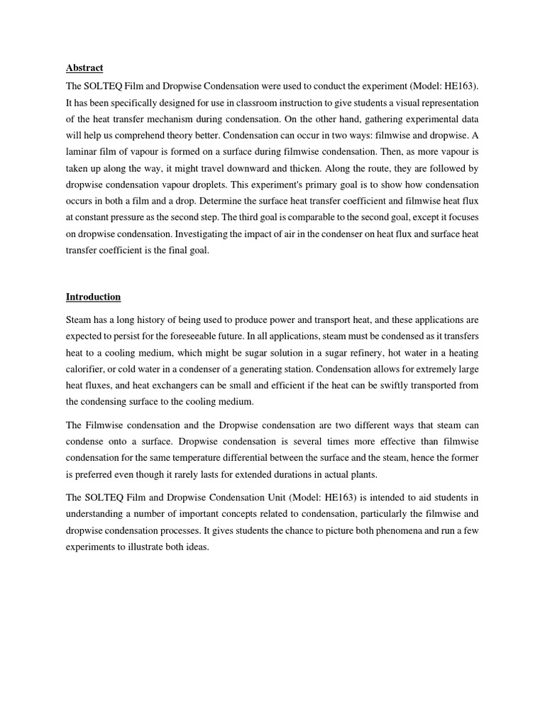 Experiment Filmwise and Dropwise Condensation - Che486 ...
