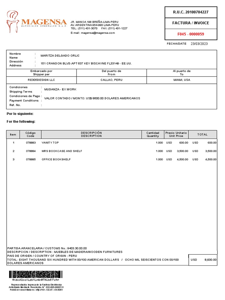 F045-0000059 Venta | PDF