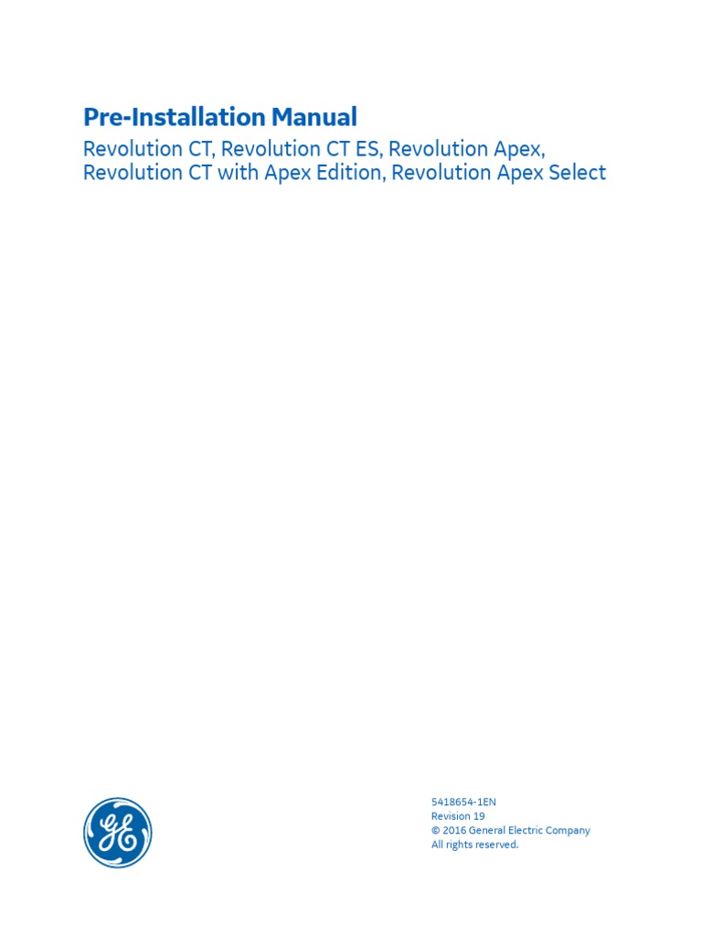 Revolution CT Pre-Installation Guide | PDF | X Ray | Image Scanner