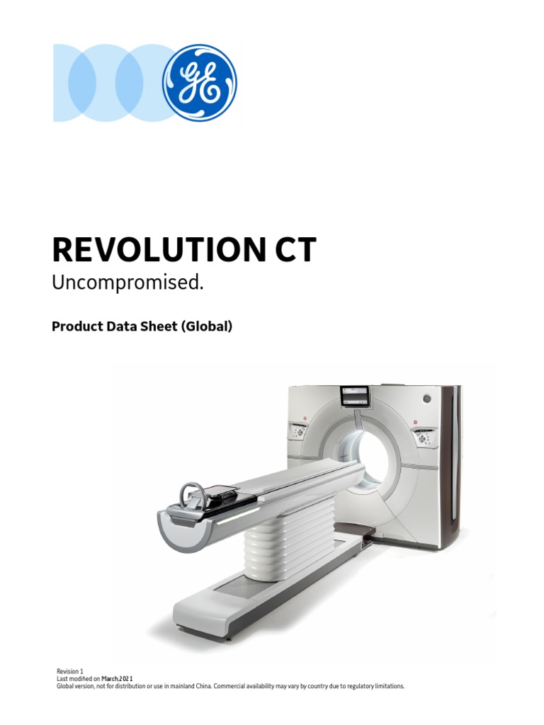GE - Datasheet - Revolution CT y CT+ | PDF | Ct Scan